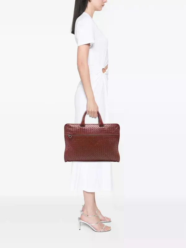 Bottega Veneta Nappa Intrecciato Business Bag - Red