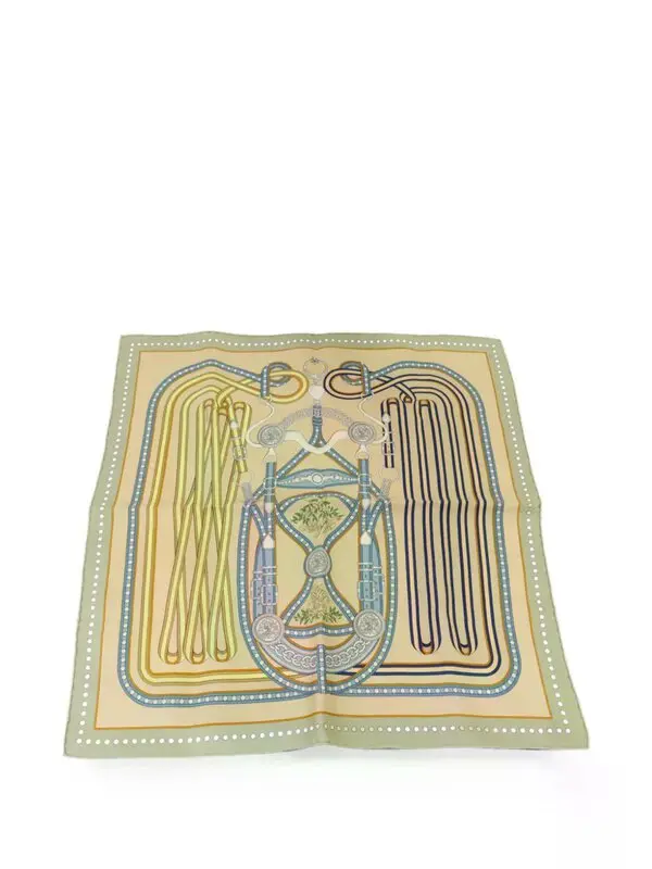 Hermès Equestrian-print Silk Scarf