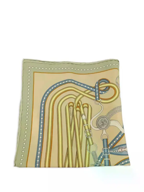 Hermès Equestrian-print Silk Scarf - Neutrals