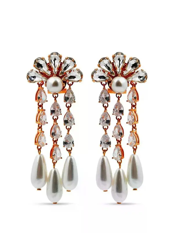 ANTON HEUNIS Crystal-embellished Faux Pearl Drop Earrings