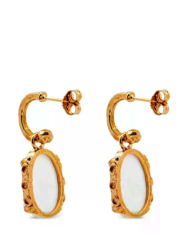 GEM KINGDOM Engraved Bone Drop Earrings