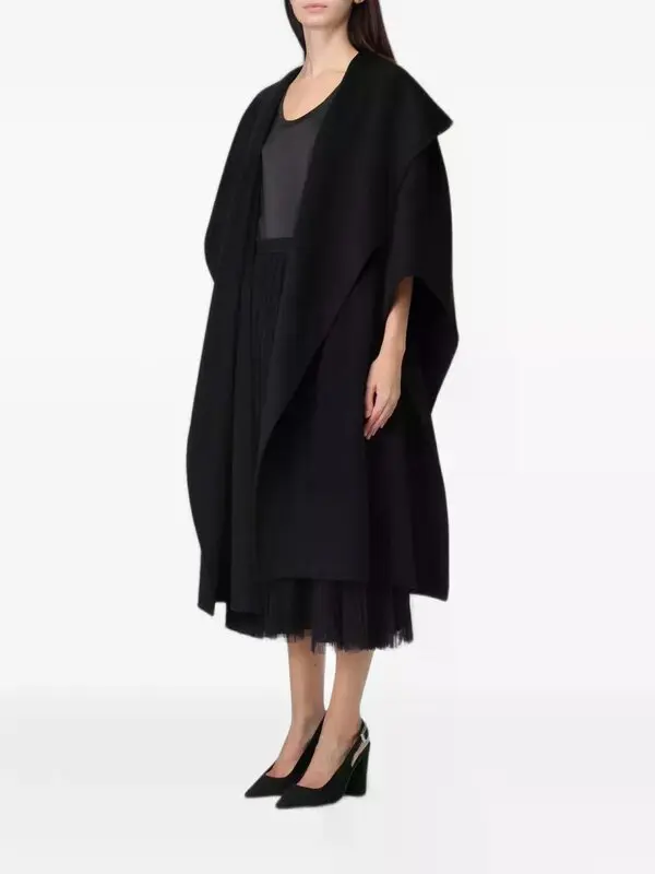 Elisabetta Franchi Belted Wool Cape - Black