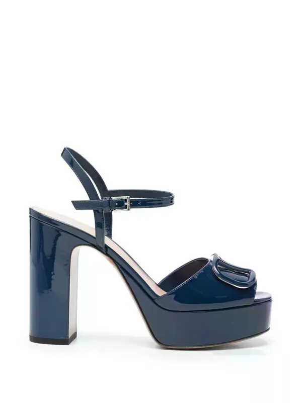 Valentino Garavani Vlogo Signature Platform Sandals - Blue