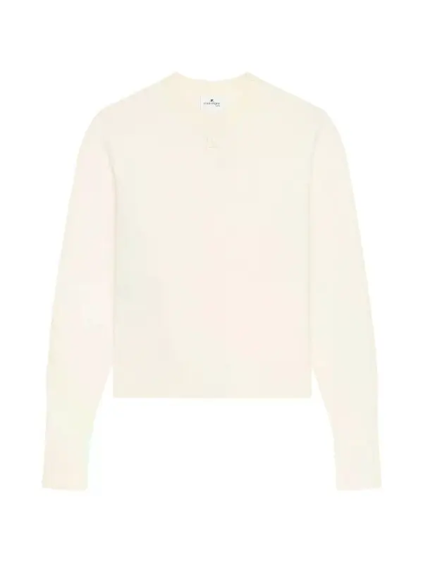 COURREGES Logo Patch Ribbed Sweater - Neutrals