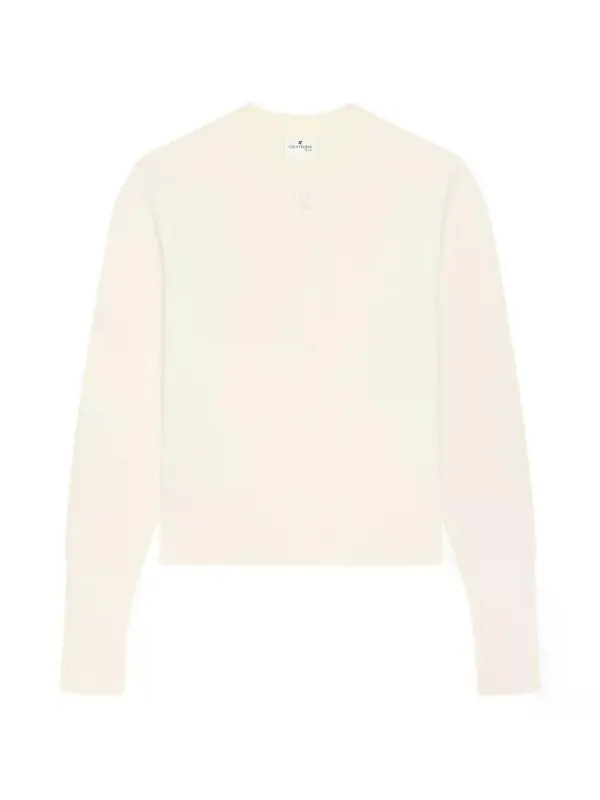 COURREGES Logo Patch Ribbed Sweater - Neutrals