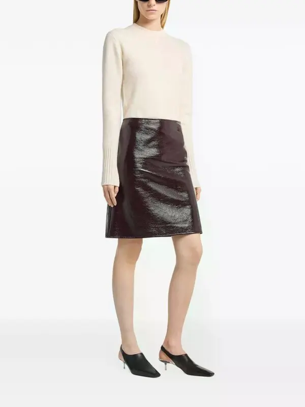 COURREGES Logo Patch Ribbed Sweater - Neutrals