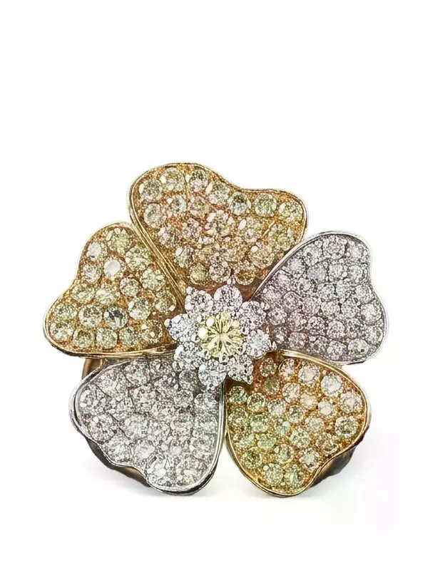 HYT JEWELRY Diamond Flower Ring - Gold