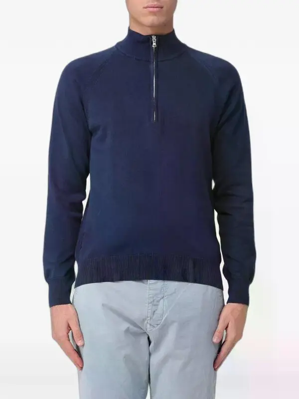 BLAUER. Fellows Quarter-zip Raglan-sleeve Polo Shirt