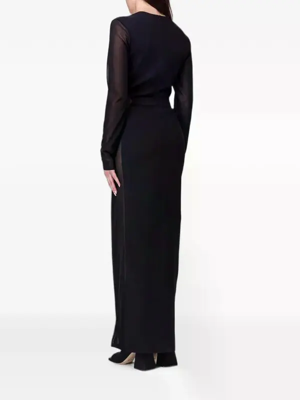 Stella McCartney Mesh Panel Long Sleeve Maxi Dress