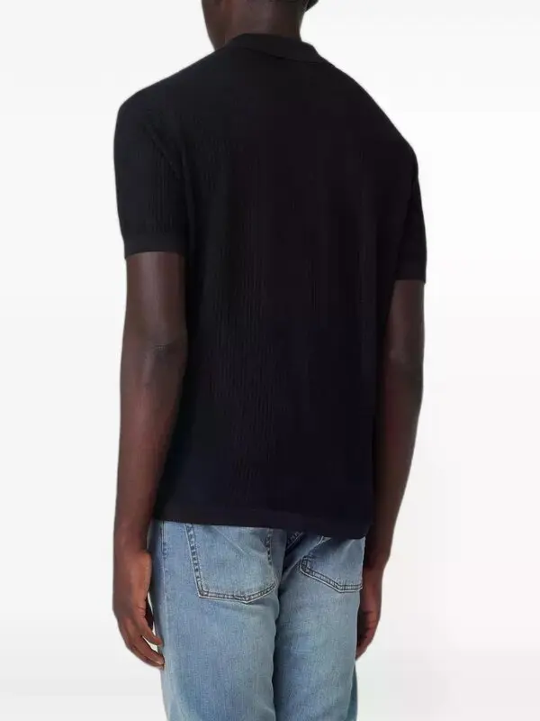 Emporio Armani Ribbed-knit Polo Shirt