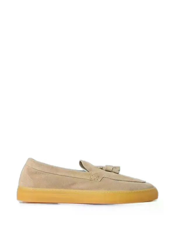 SUMMERY COPENHAGEN Tassel Detail Suede Loafers - Neutrals