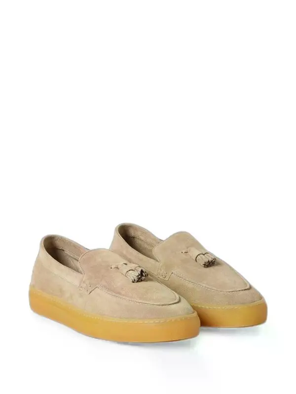 SUMMERY COPENHAGEN Tassel Detail Suede Loafers - Neutrals
