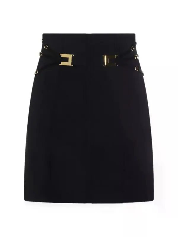 Elisabetta Franchi Logo Plaque Belted Mini Skirt