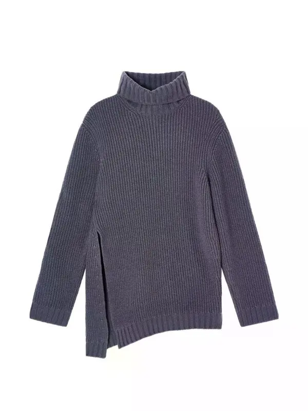 Giorgio Armani Asymmetric Ribbed-knit Sweater - Blue