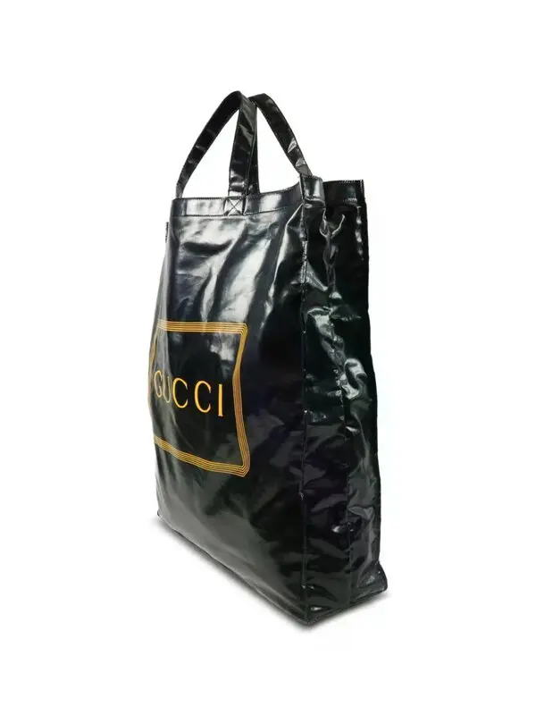 Gucci Logo Print Tote Bag - Black