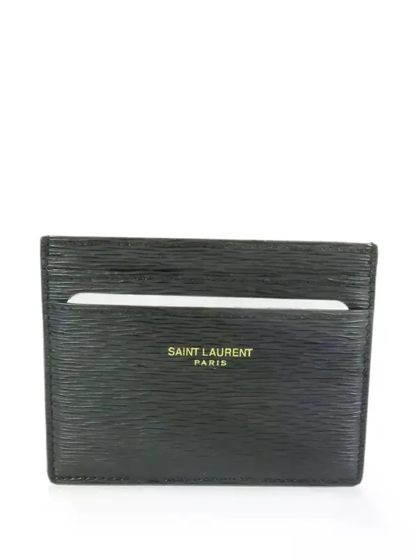 Saint Laurent Textured Leather Card Holder - Black