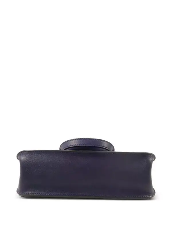 Hermès Halzan Leather Shoulder Bag - Blue