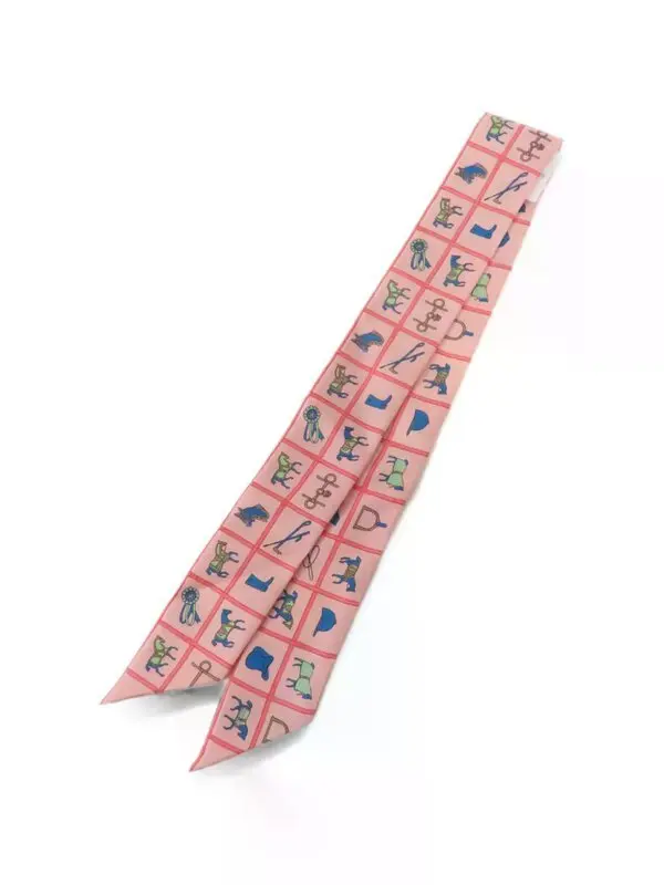 Hermès Twilly Equestrian-print Silk Scarf