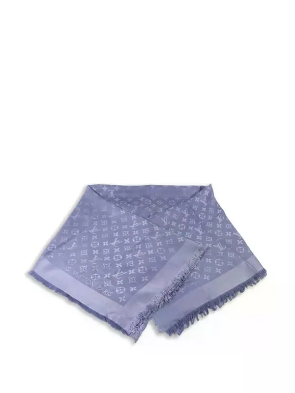 LOUIS VUITTON Monogram-pattern Fringe Scarf