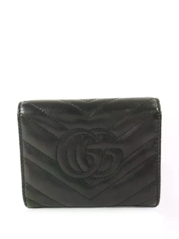 Gucci Gg Marmont Trifold Wallet - Black