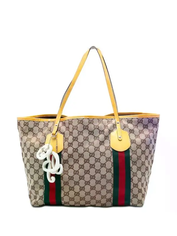 Gucci Gg Canvas Web Jolie Tote Bag - Neutrals