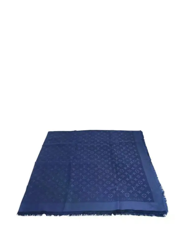 LOUIS VUITTON Monogram-pattern Scarf - Blue