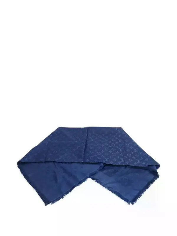 LOUIS VUITTON Monogram-pattern Scarf - Blue