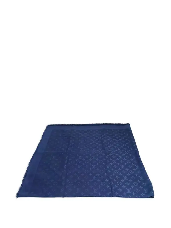 LOUIS VUITTON Monogram-pattern Scarf - Blue