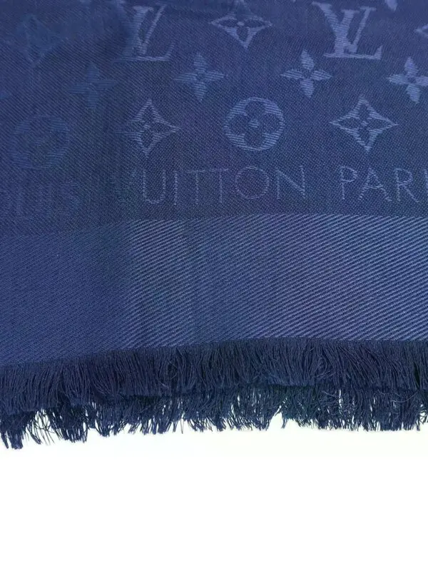 LOUIS VUITTON Monogram-pattern Scarf - Blue