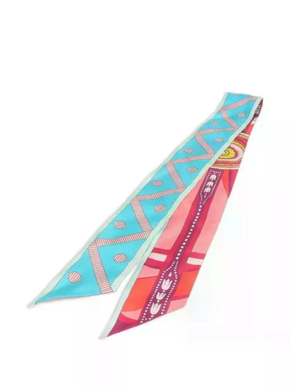 Hermès Graphic-print Silk Scarf - Blue