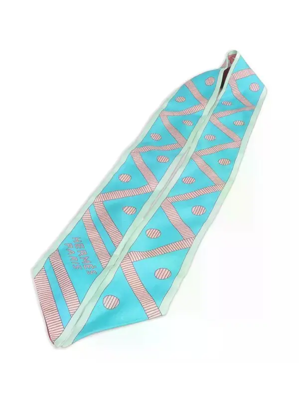 Hermès Graphic-print Silk Scarf - Blue