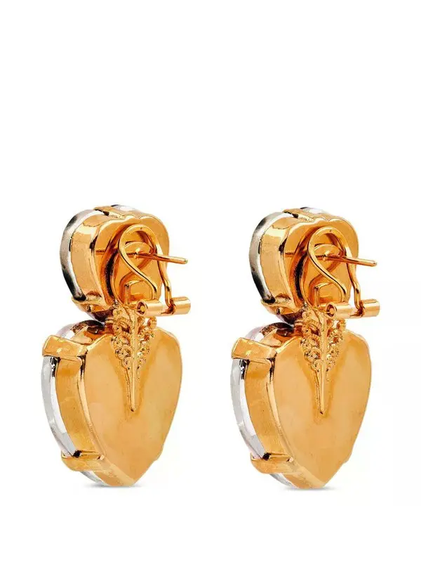ANTON HEUNIS Crystal Heart Motif Drop Earrings