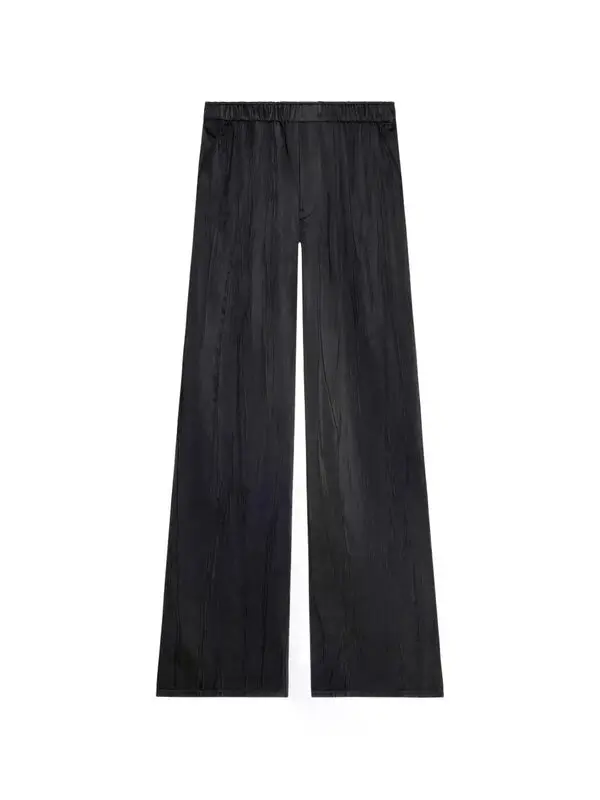 COURREGES Crinkled Satin Finish Trousers - Black