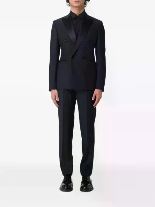 Emporio Armani Double-breasted Virgin-wool Suit