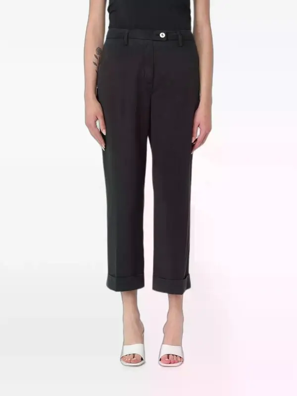 RE-HASH Cropped Trousers With Turn-up Cuffs