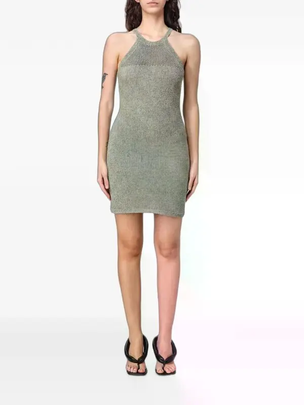 Emporio Armani Mini Halterneck Knit Dress - Green