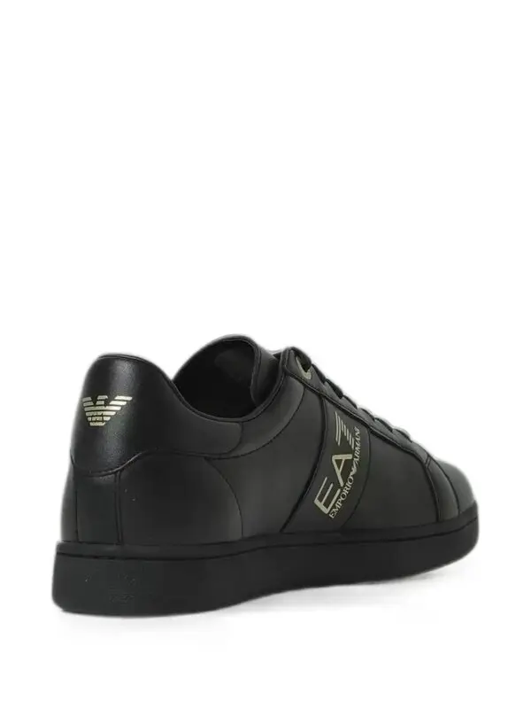 EA7 Logo Print Leather Sneakers
