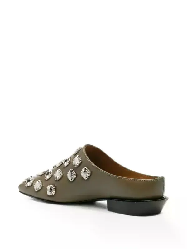 Toga Stud-embellished Leather Mules