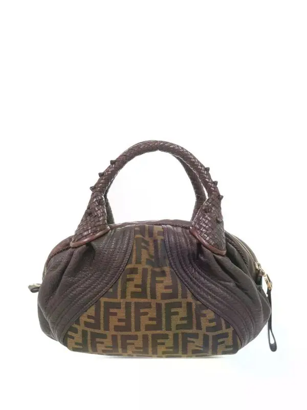 Fendi Mini Zucca Canvas And Leather Spy Handbag - Brown