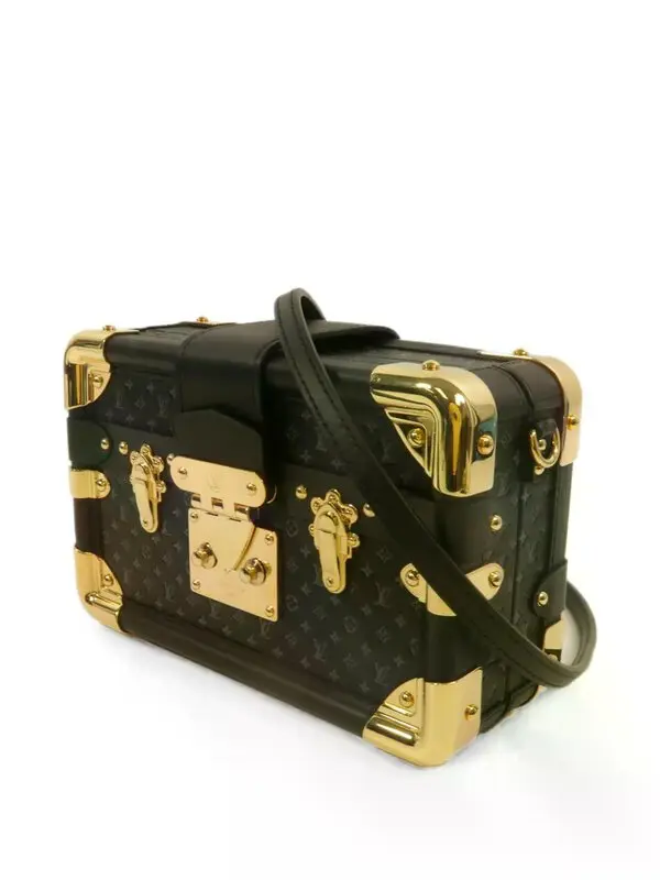 LOUIS VUITTON Petite Malle Monogram Mini Shoulder Bag - Black
