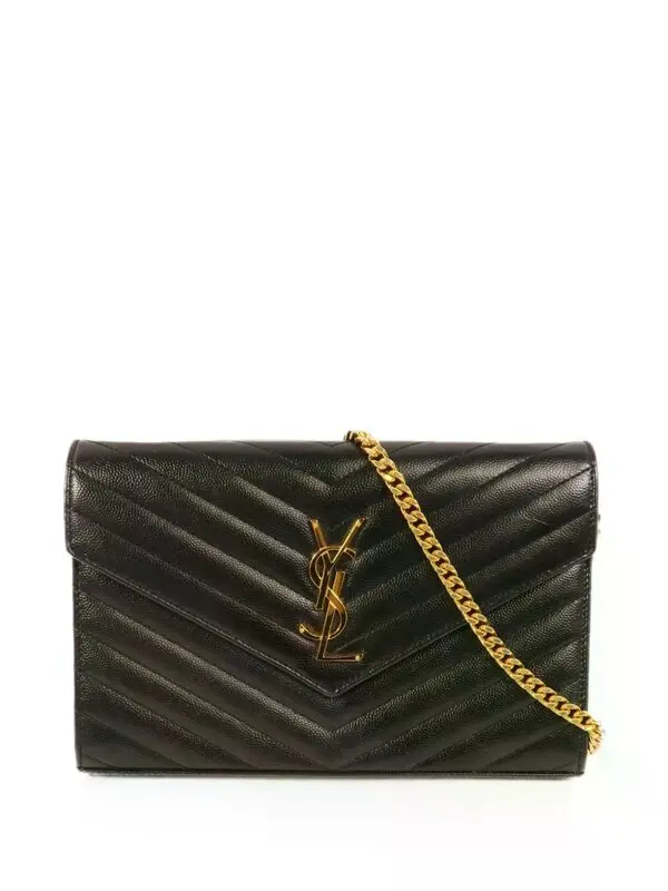 Saint Laurent Cassandre Envelope Shoulder Bag - Black