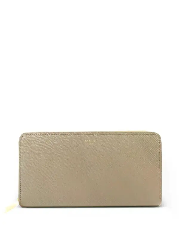 Celine Grained-leather Long Wallet - Neutrals
