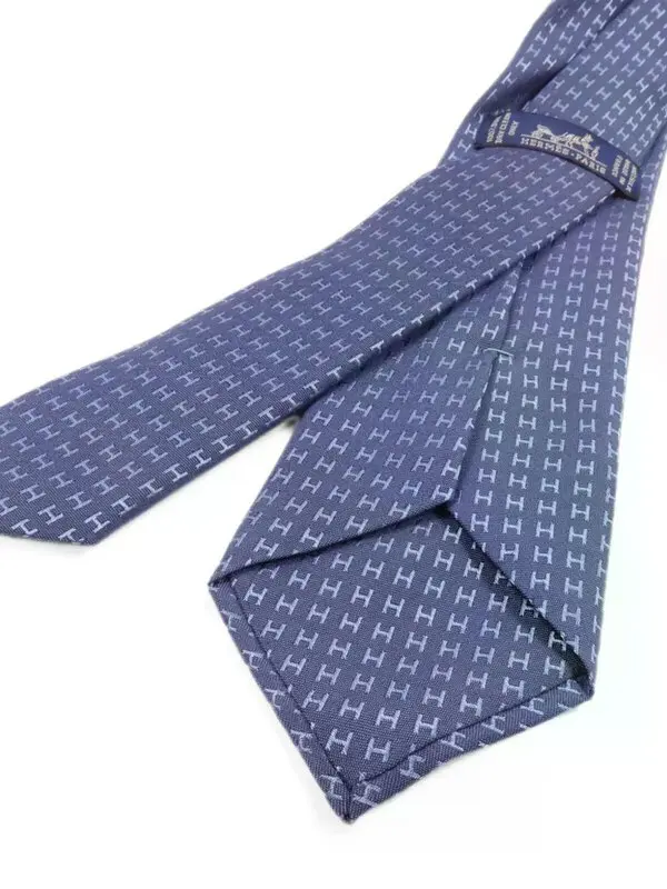 Hermès H Patterned Silk Tie