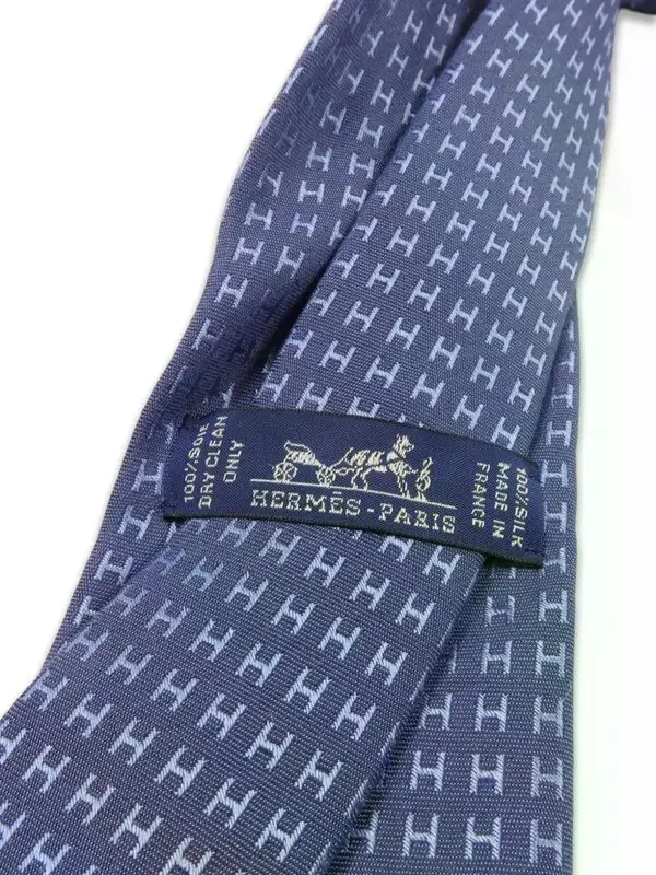 Hermès H Patterned Silk Tie