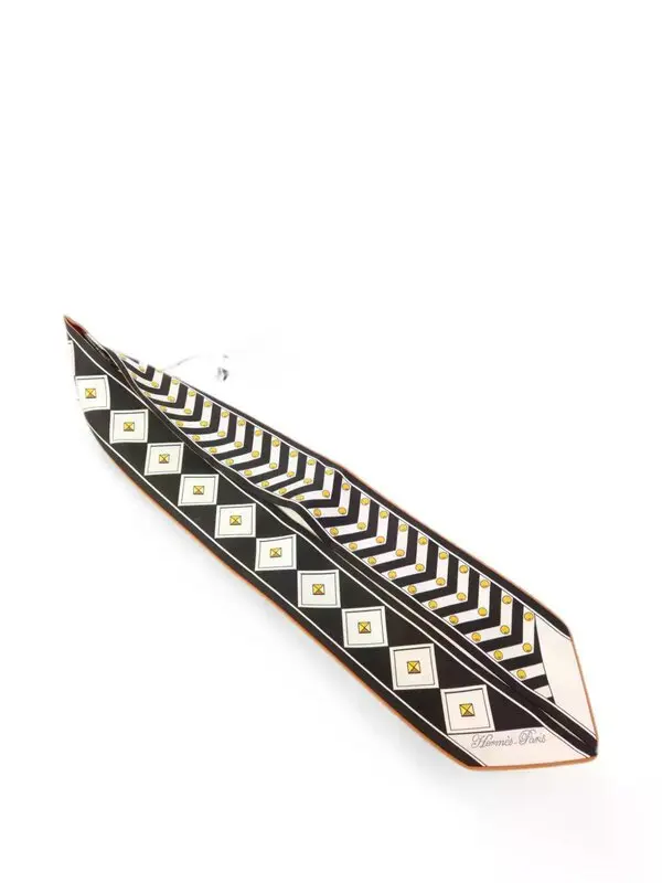 Hermès Leather-trim Silk Scarf