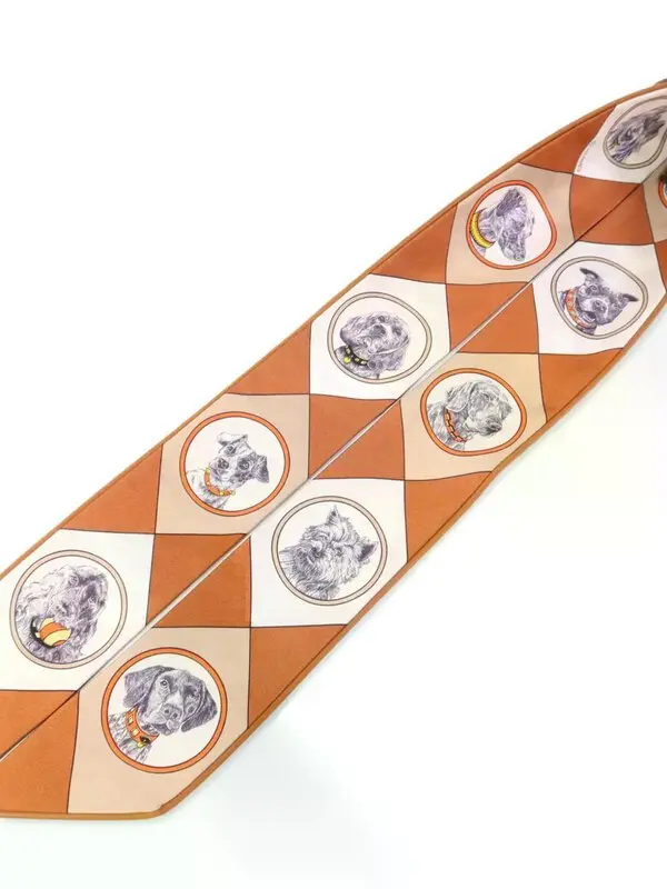 Hermès Leather-trim Silk Scarf