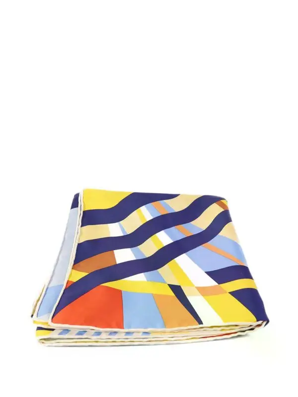 Hermès Geometric-print Silk Scarf - Blue