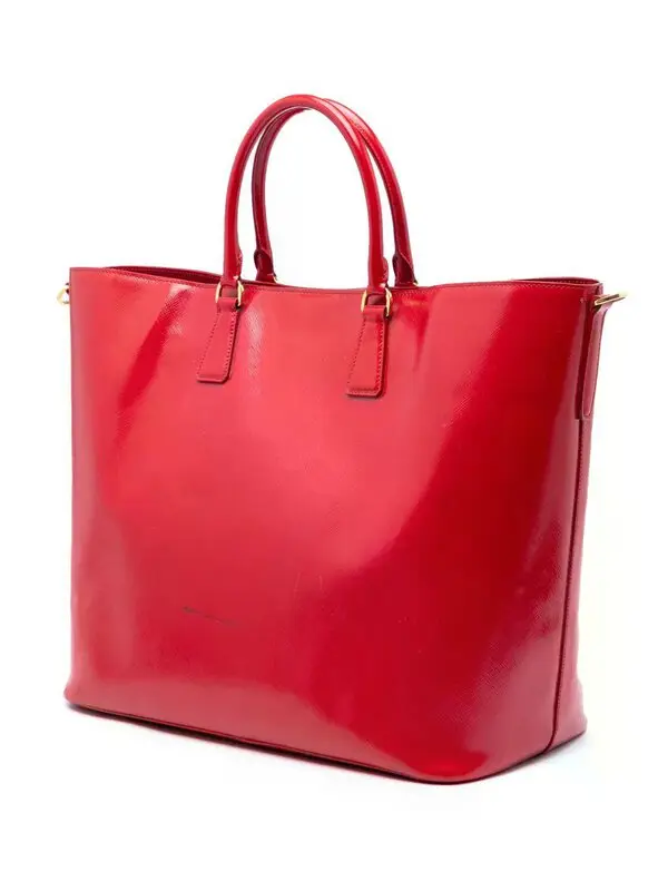 Prada Saffiano Vernice Convertible Tote Satchel
