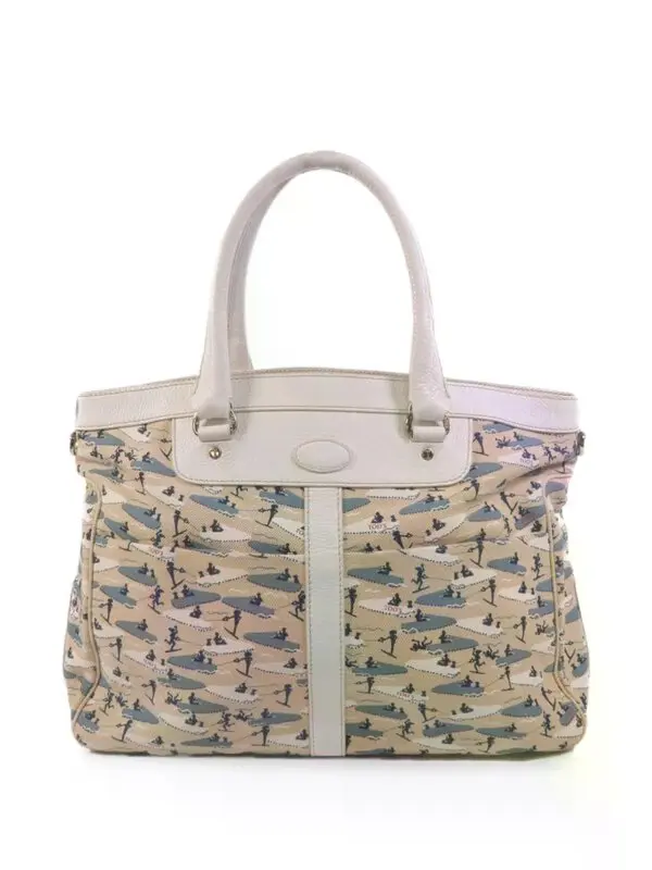 TOD'S Graphic Print Shoulder Bag - Neutrals