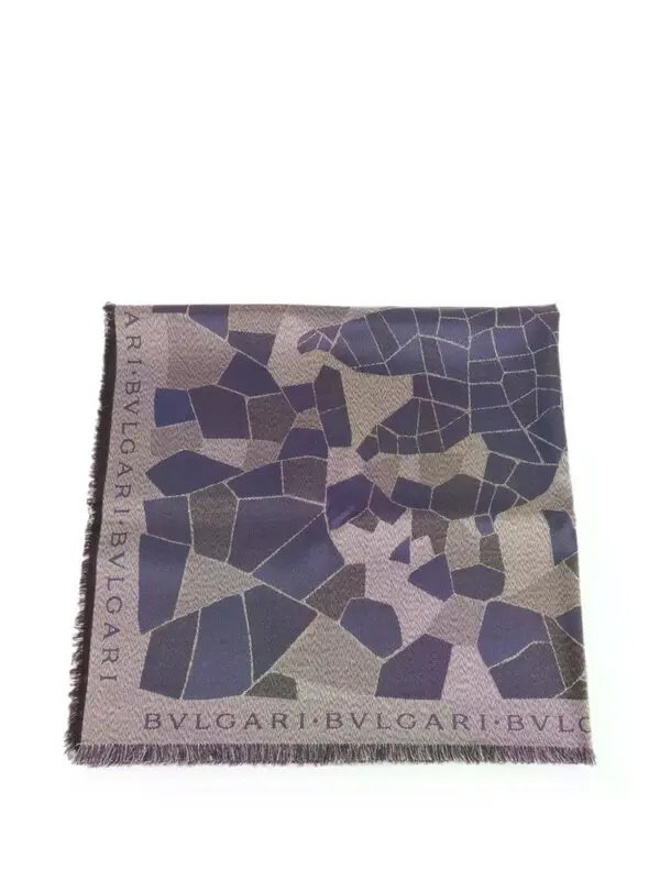 BVLGARI Mosaic-print Fringed Silk Scarf